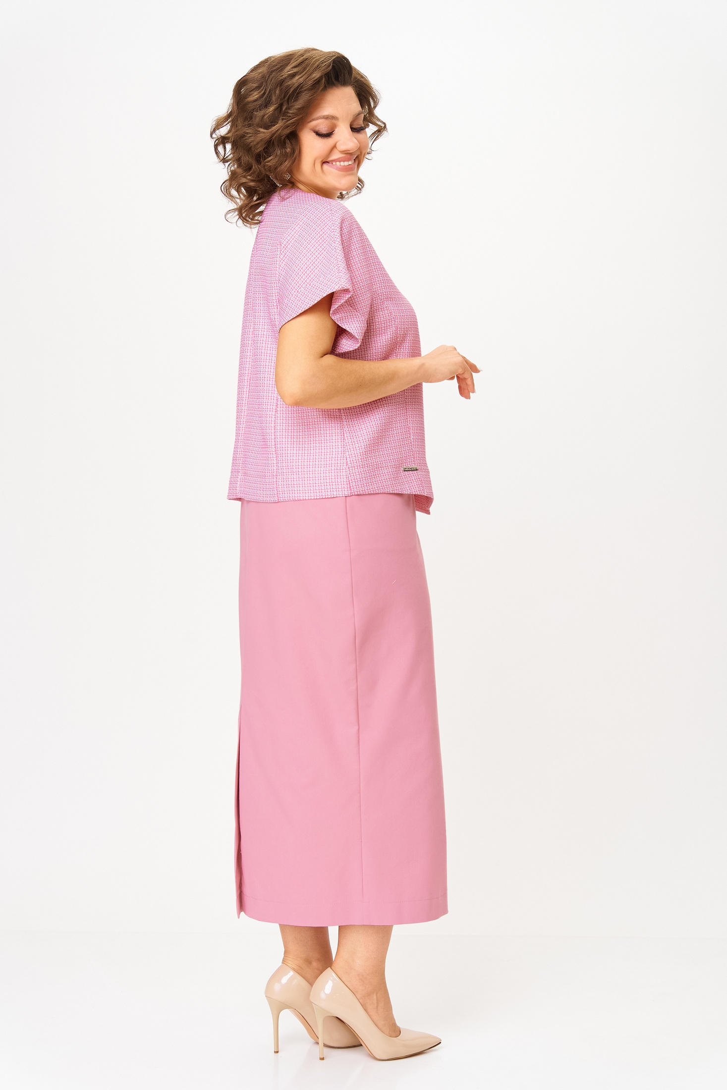 Костюм с юбкой 1422 розовый Michel Chic купить в интернет магазине | в наличии